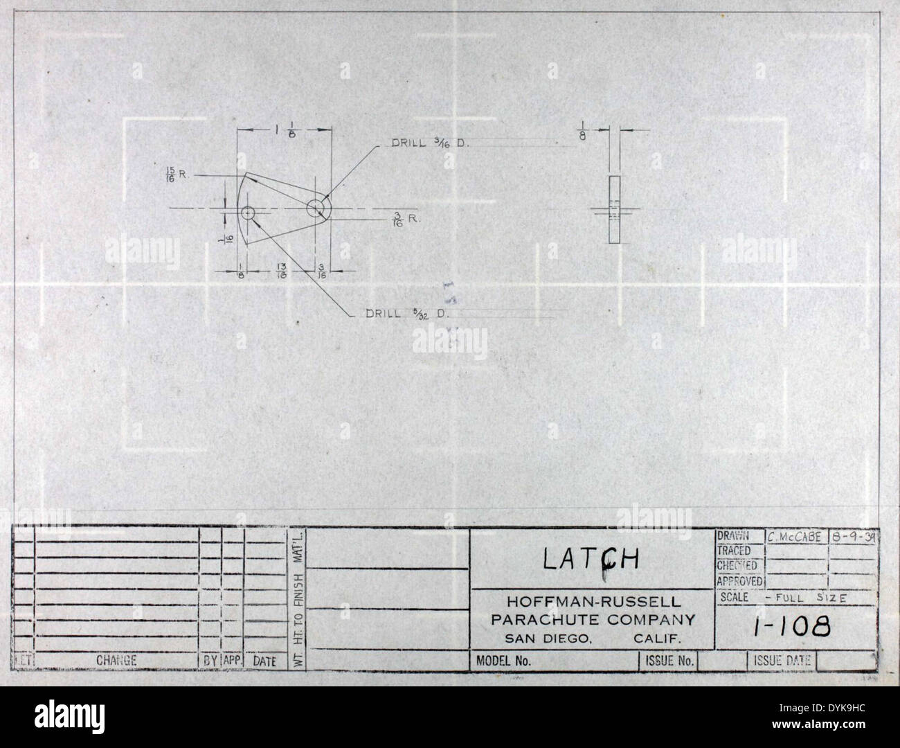 This schematic by James M. Russell details the design of a parachute ...