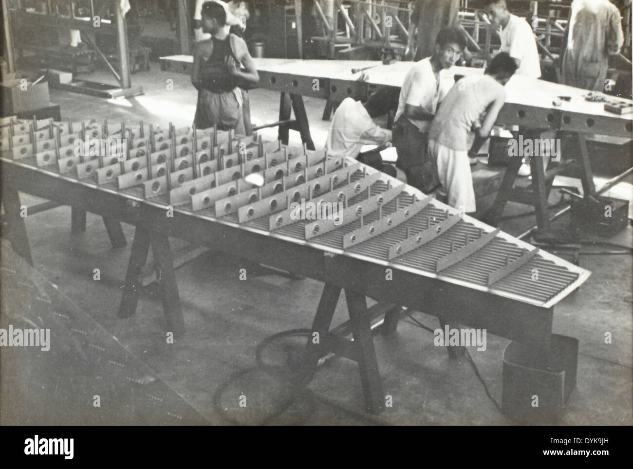 This image showcases the construction process of an aircraft ...