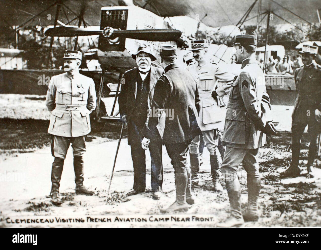 This photo captures French President Georges Clemenceau visiting a ...