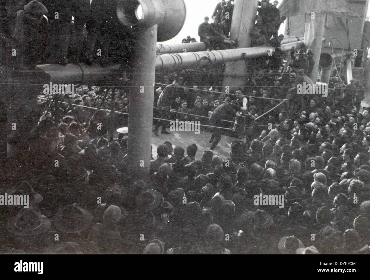 This photograph from the 110th boxing match in 1917 captures a moment ...