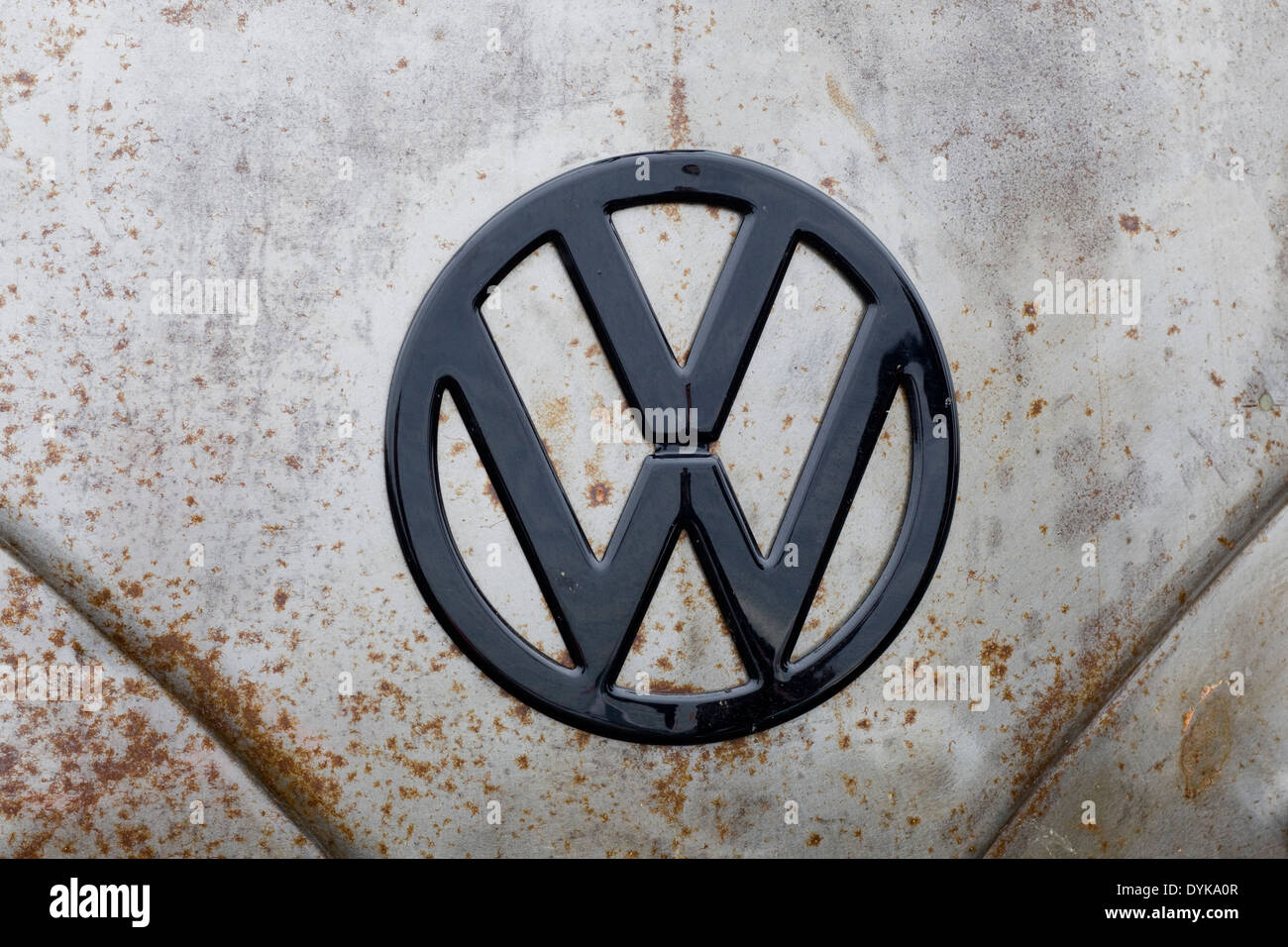 Rusty Badge on a Volkswagen Camper at the Santa Pod Raceway England ...