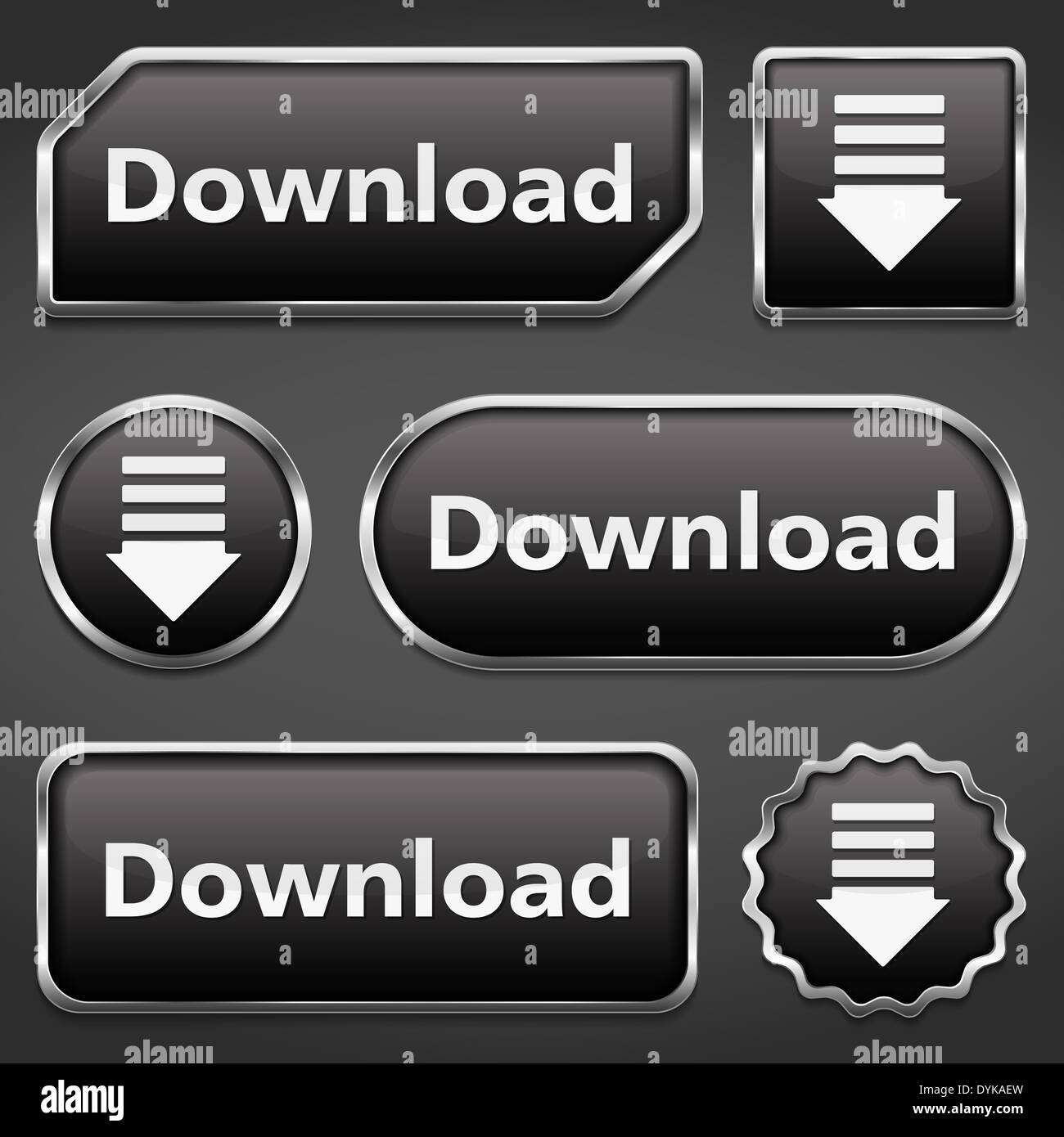 Metallic metal button set arrow hi-res stock photography and images - Alamy