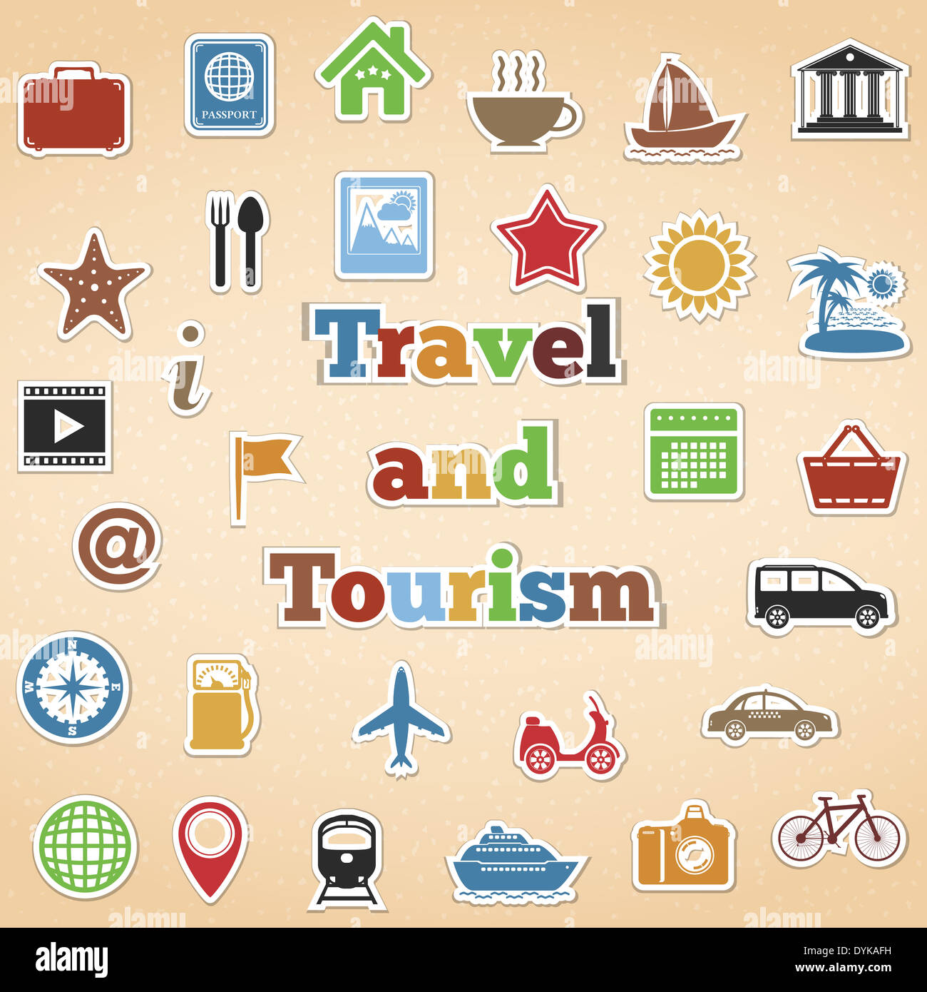 Travel and tourism icons Stock Photo - Alamy