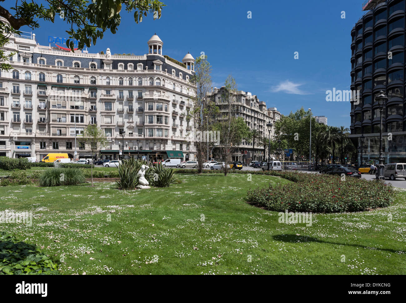 Square Francesc Macia in Barcelona. Spain Stock Photo - Alamy