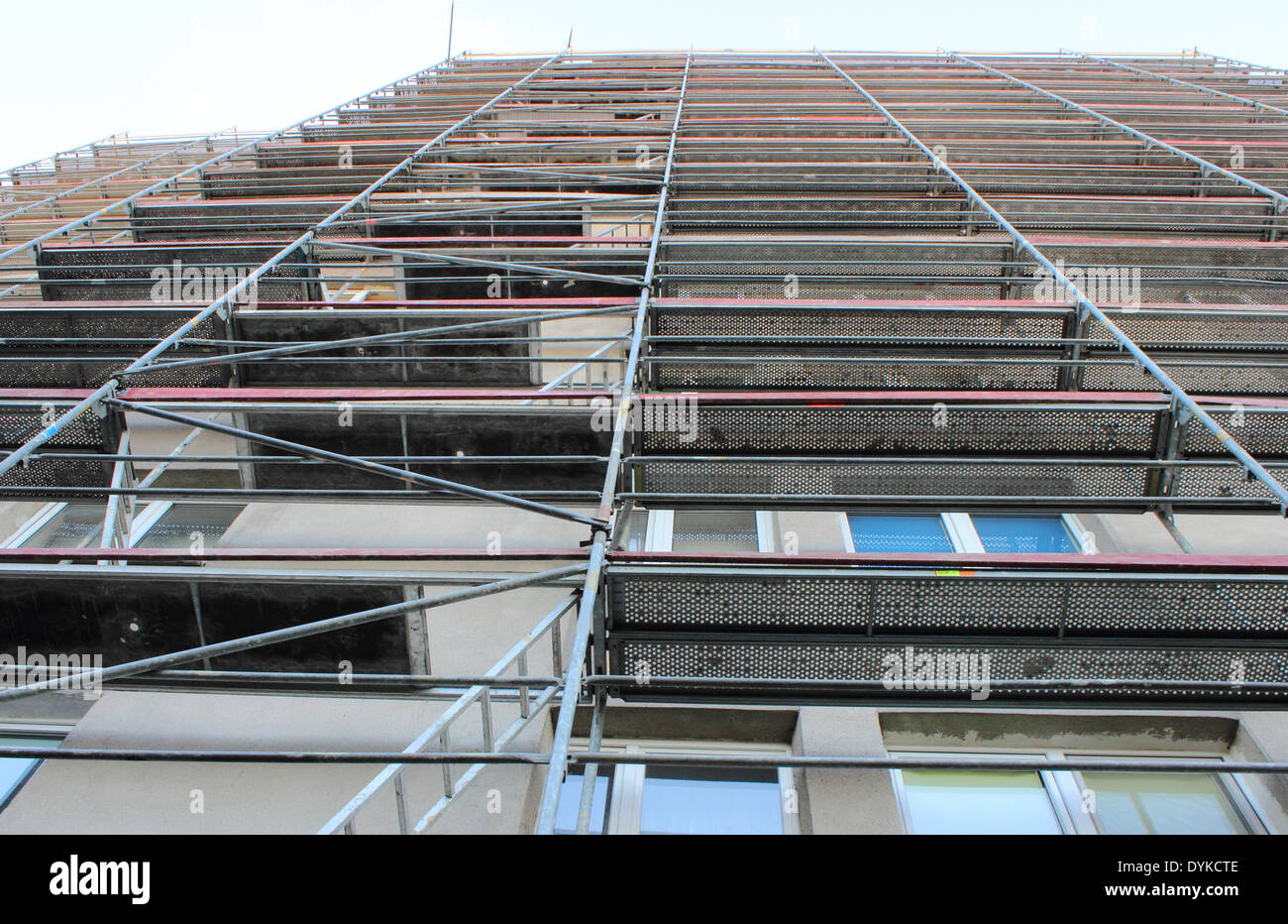 Huge amount of scaffolding in a very large construction site Stock ...