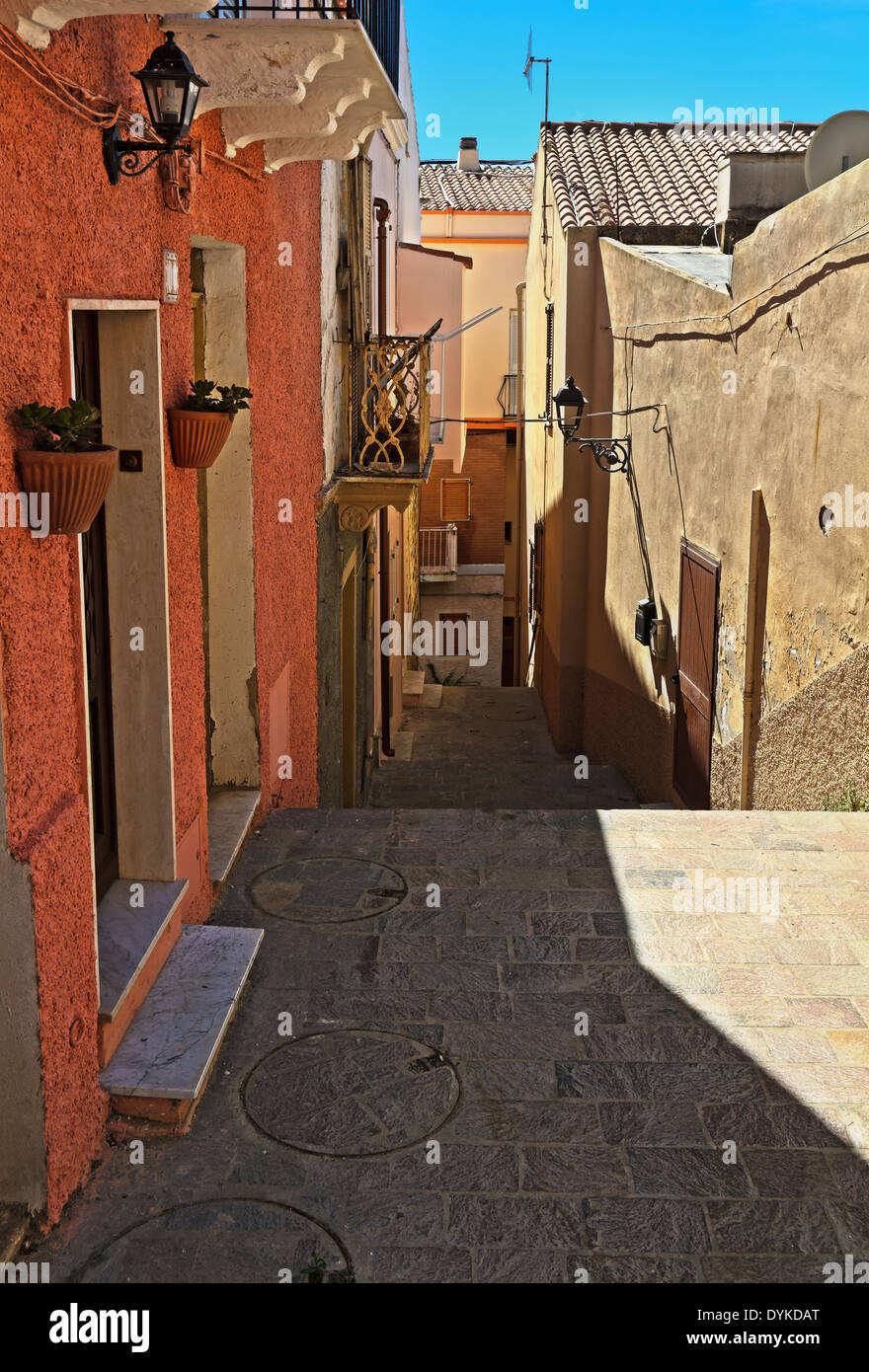 the old town in Carloforte, San Pietro Island, Sardinia, Italy Stock ...