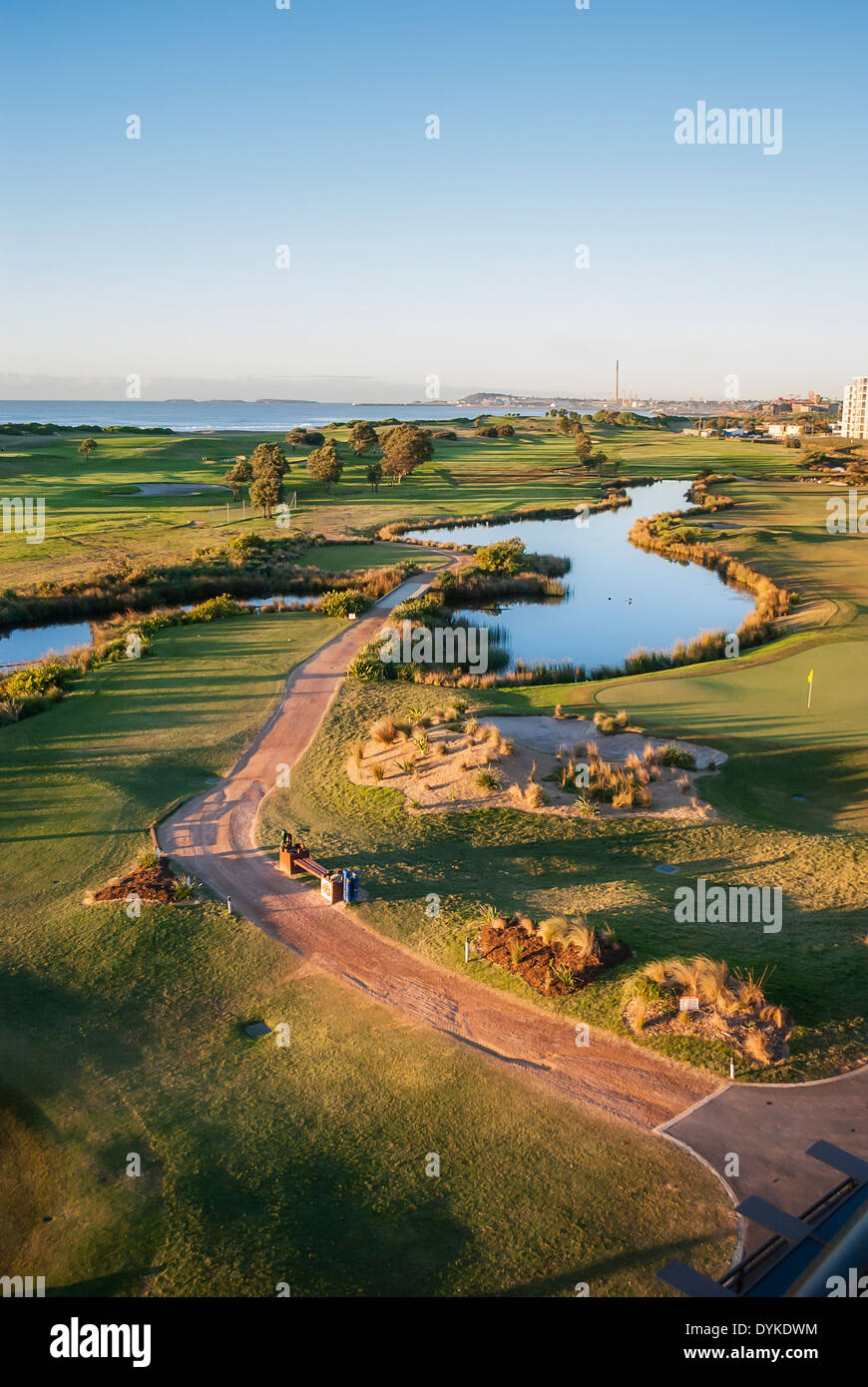 Dawn at the picturesque Wollongong Golf Course on the coast of ...