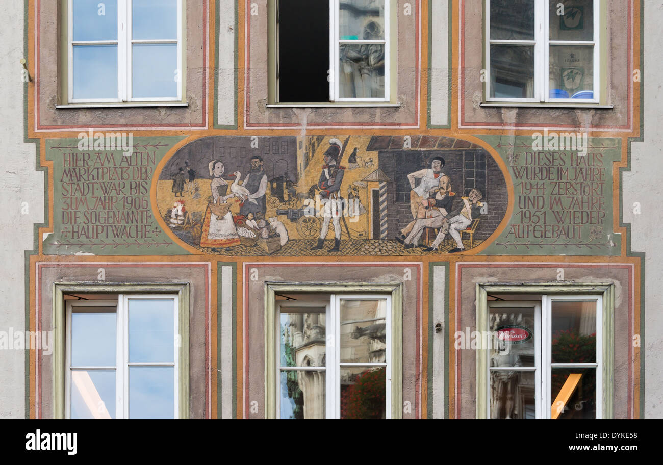 Mural painting, Marktplatz, Munich, Bavaria, Germany Stock Photo - Alamy