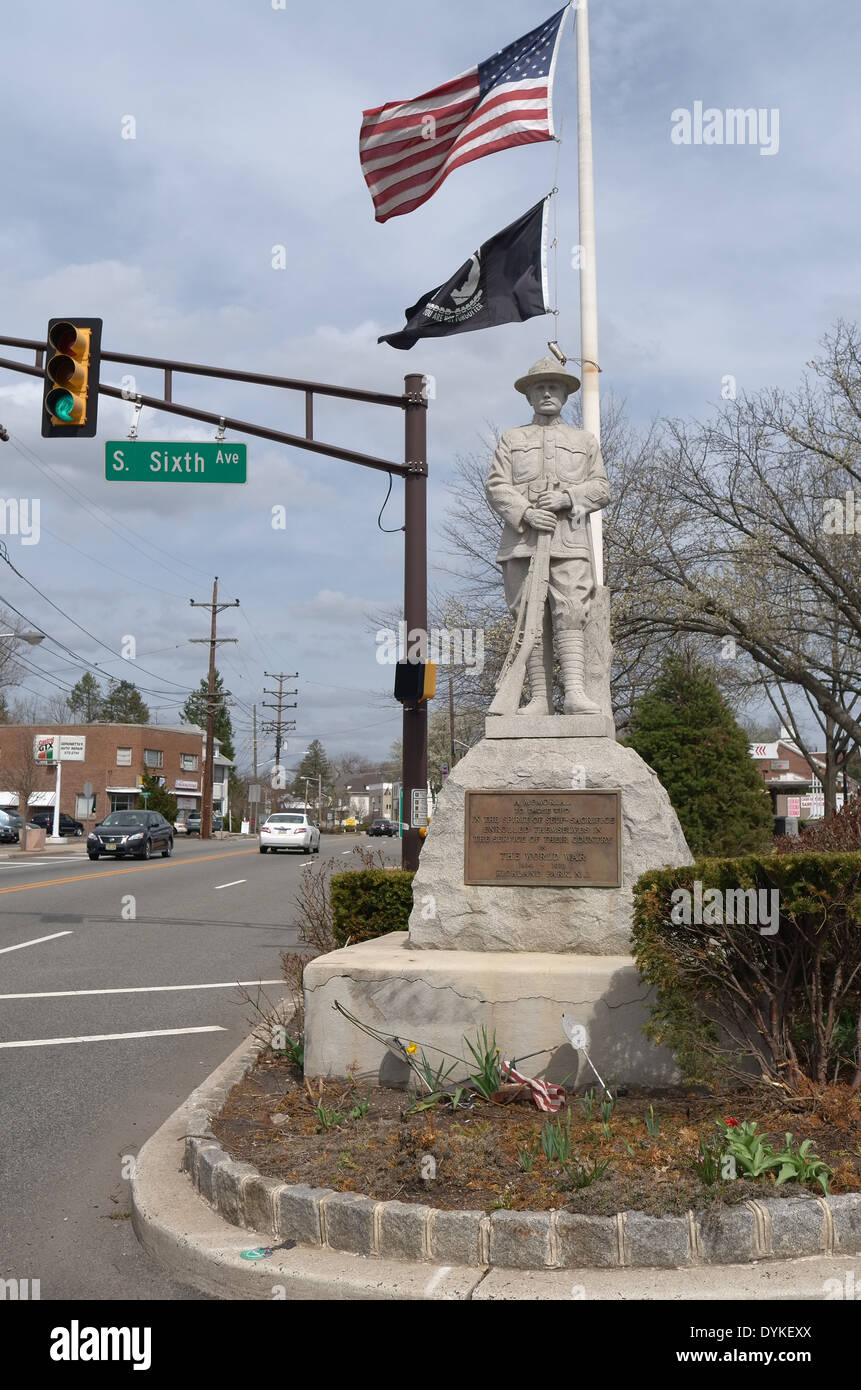 Statue of World War I Doughboy in Highland Park, New Jersey Stock Photo - Alamy