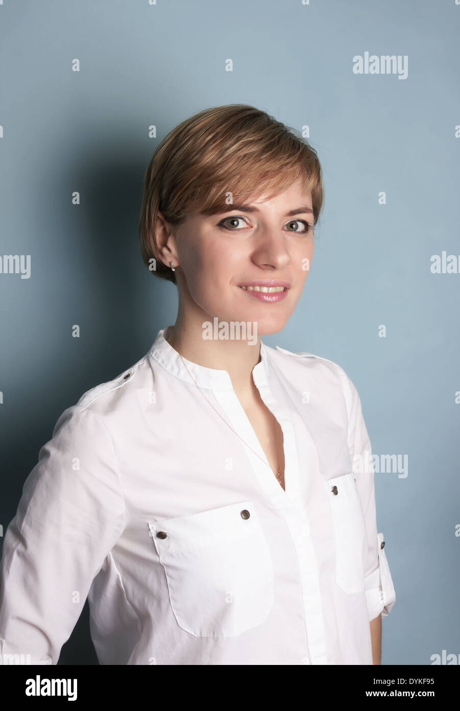 Portrait smiley young happy caucasian hi-res stock photography and ...