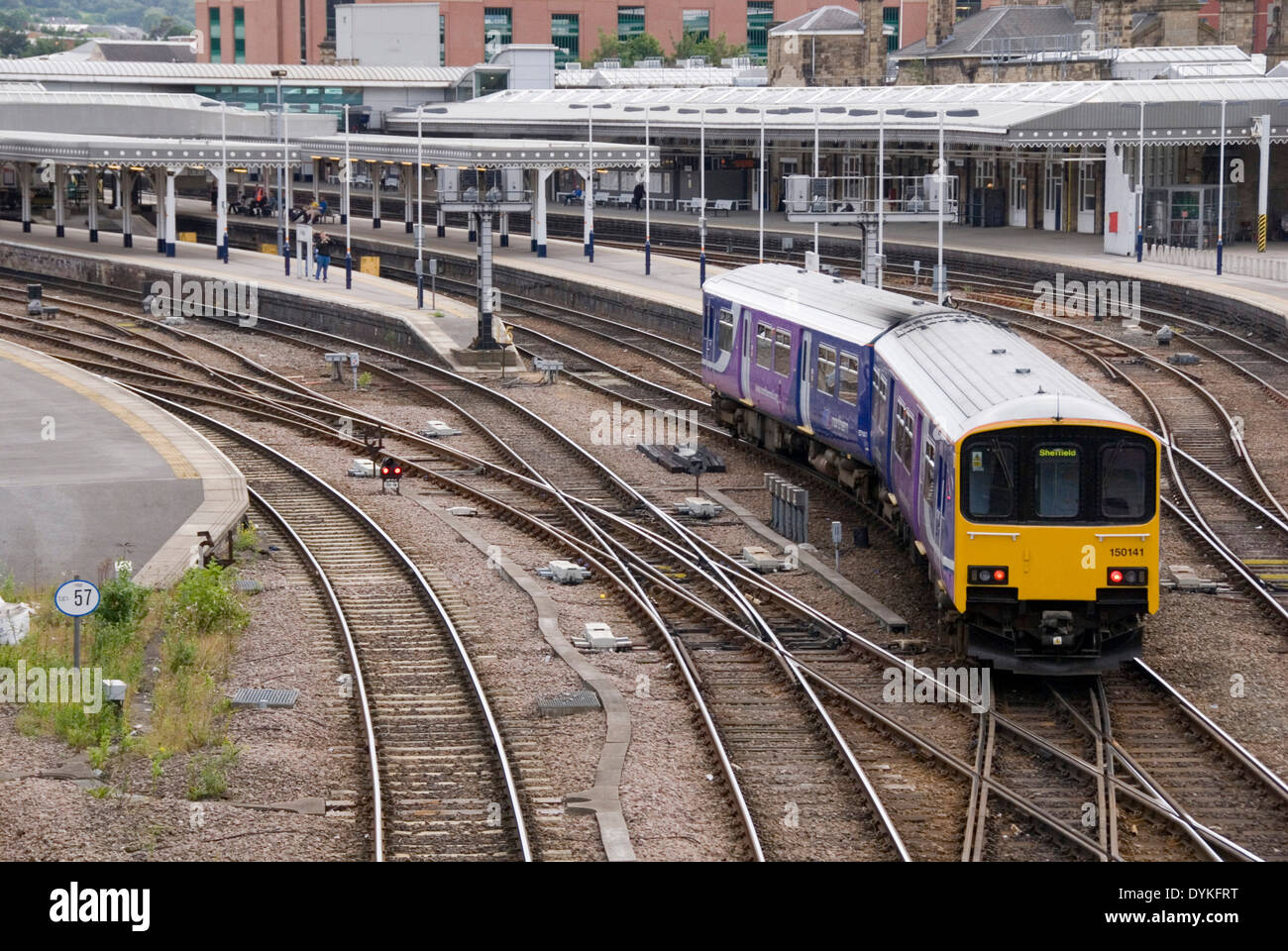 Sheffield train station, UK, 22 June 2013 : train entering the train ...