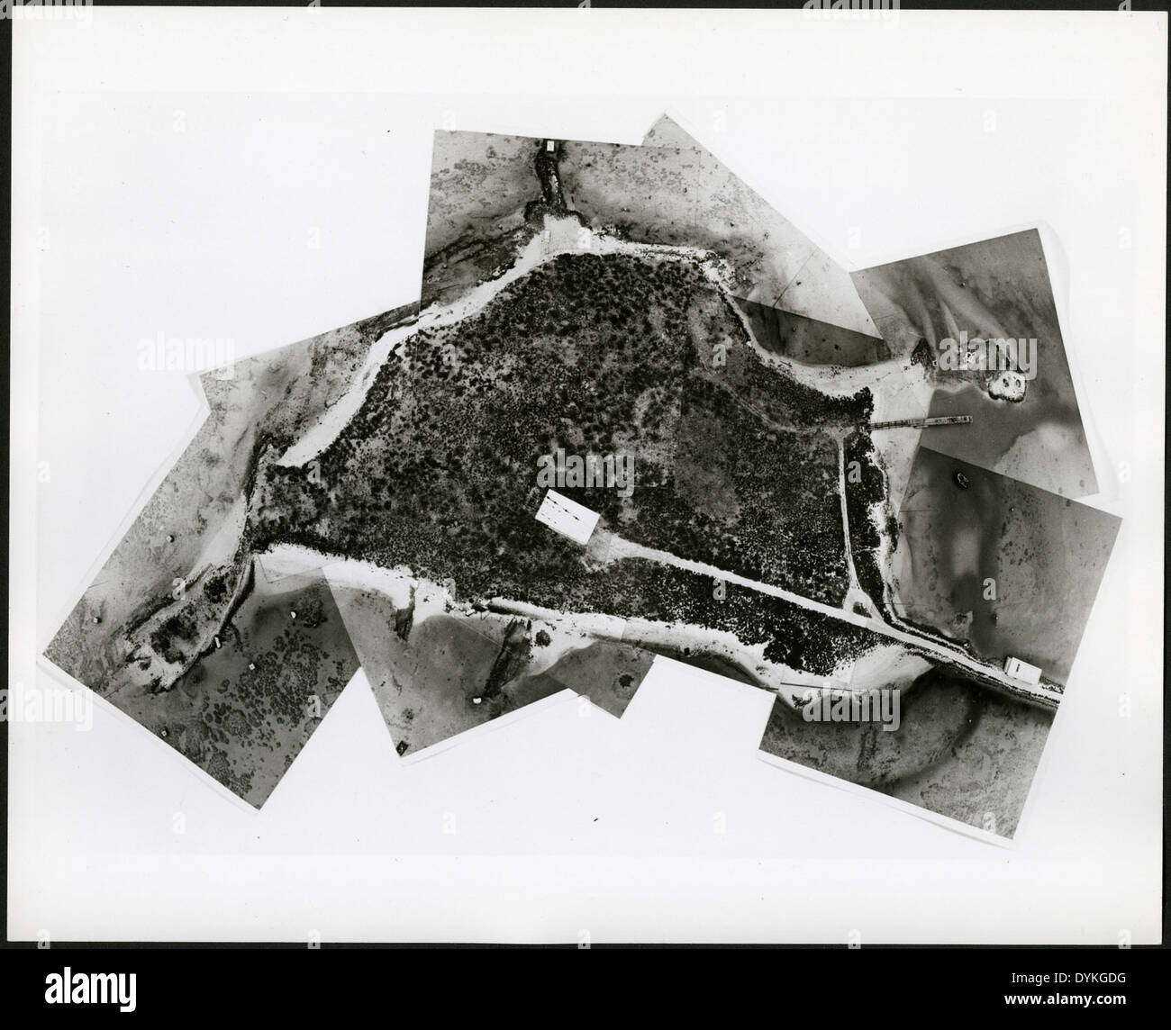 This compiled image includes aerial photographs of Sand-Johnston Island ...