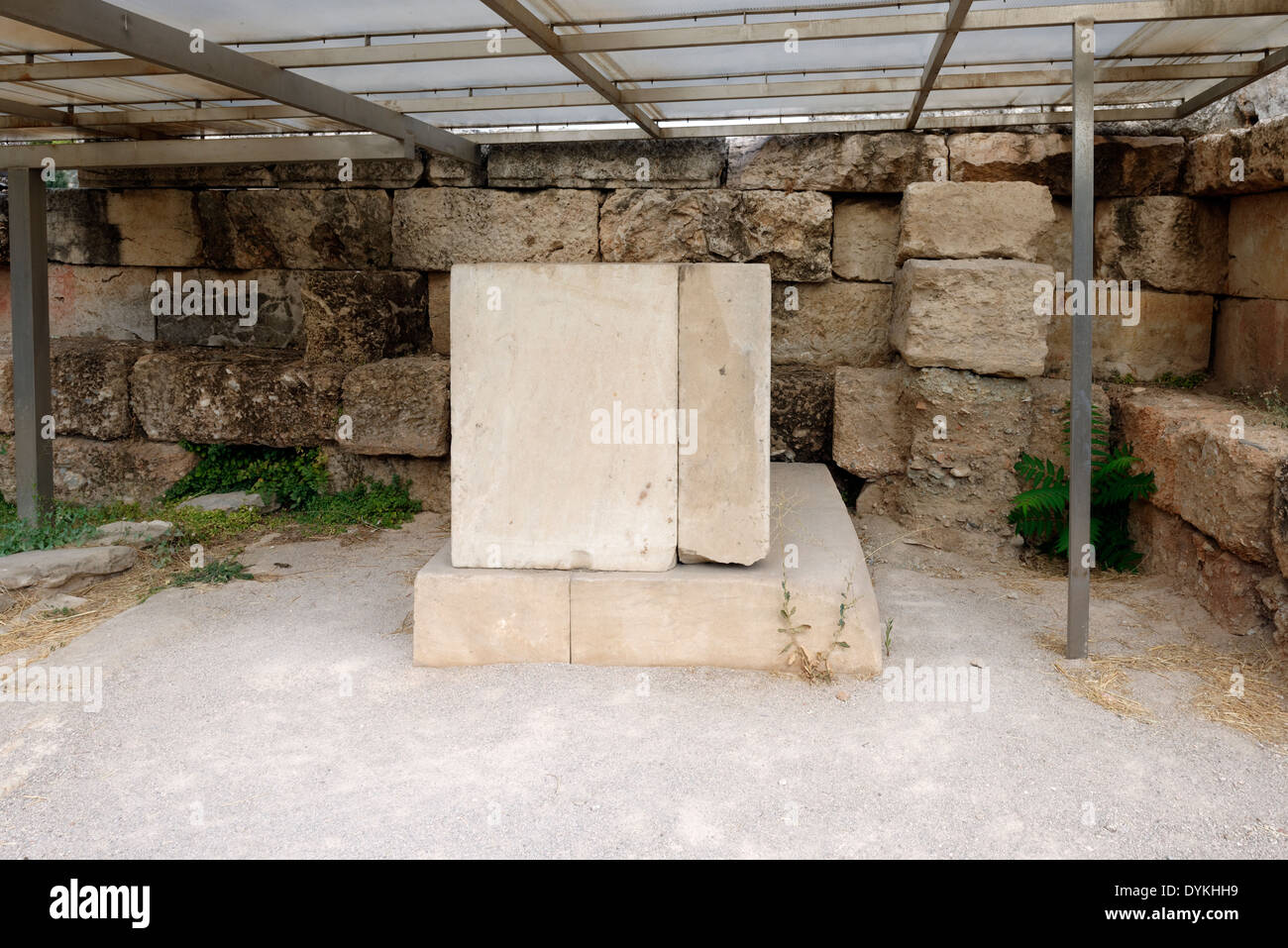 A small sanctuary with a 5th century BC marble altar in front of the ...