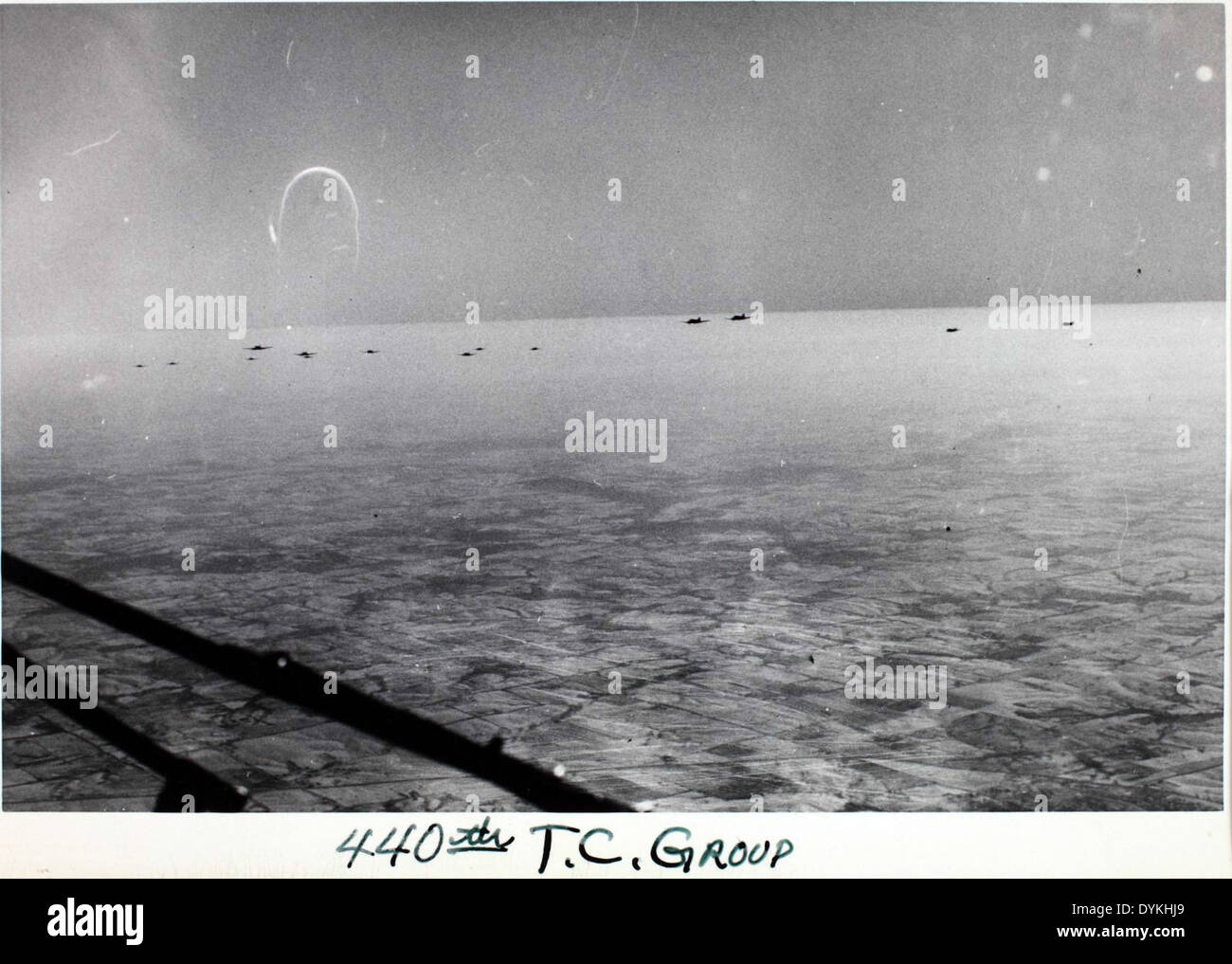 This image shows multiple aircraft flying in a formation, a common ...