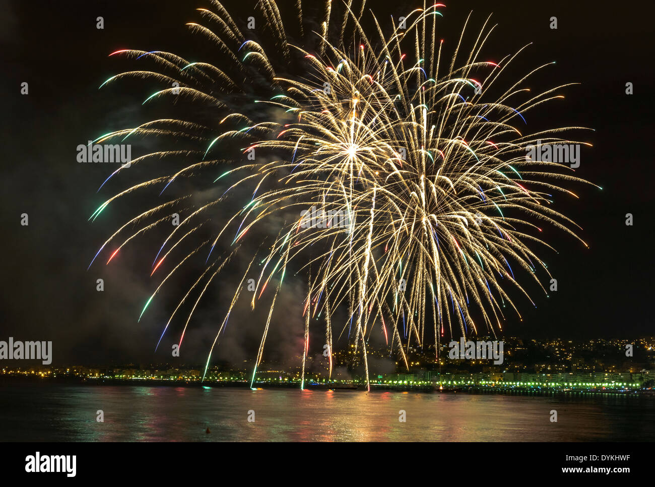 Fireworks at summer in City of Nice, France Stock Photo - Alamy
