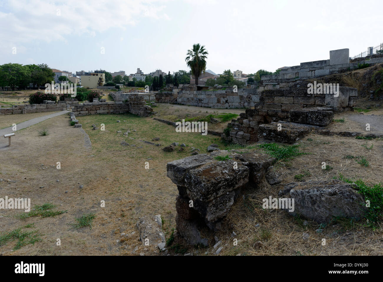 The remains Moat Rampart nearest Sacred Gate Kerameikos Athens Greece ...