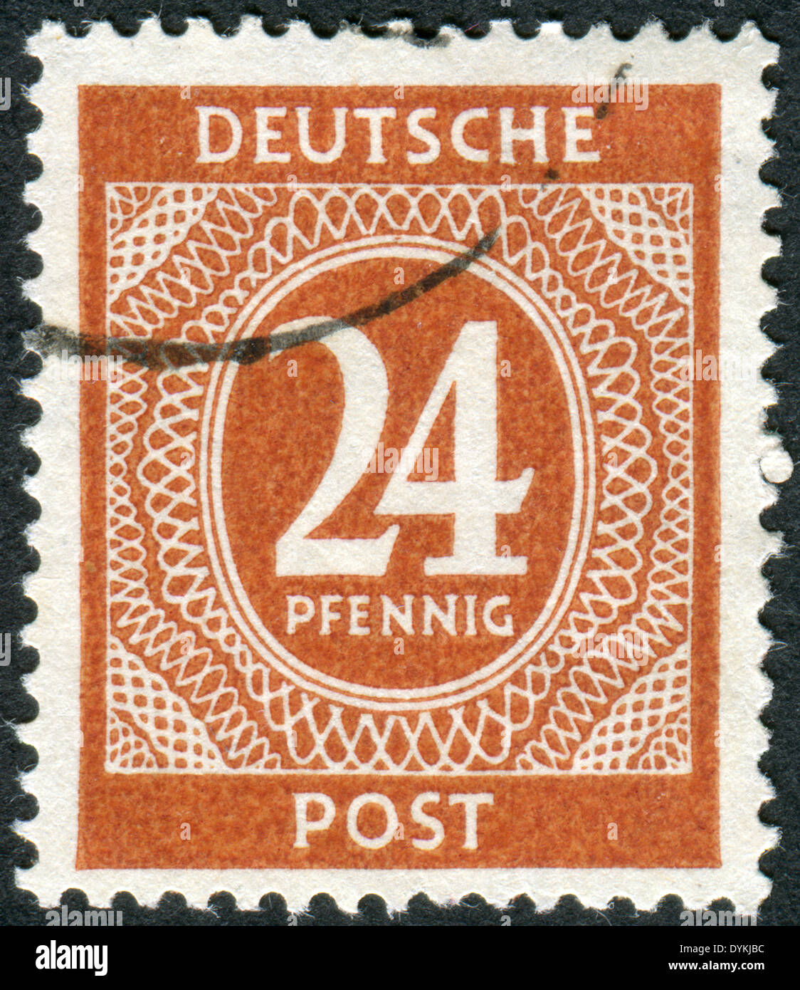 GERMANY - CIRCA 1946: Postage stamp printed in Germany, shows the face ...