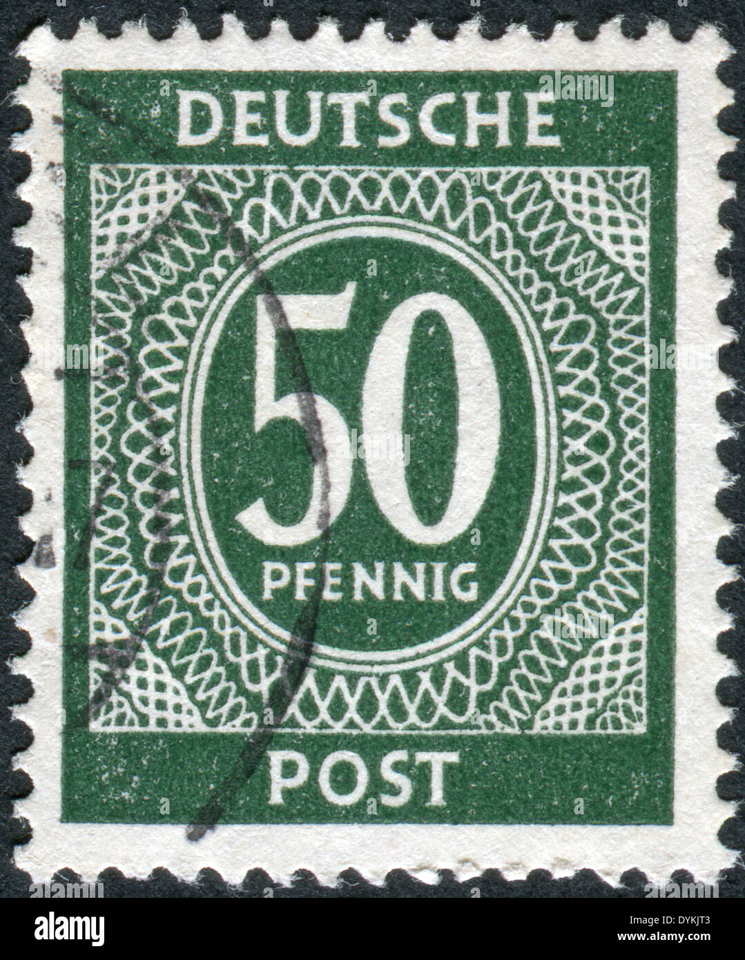 GERMANY - CIRCA 1946: Postage stamp printed in Germany, shows the face ...