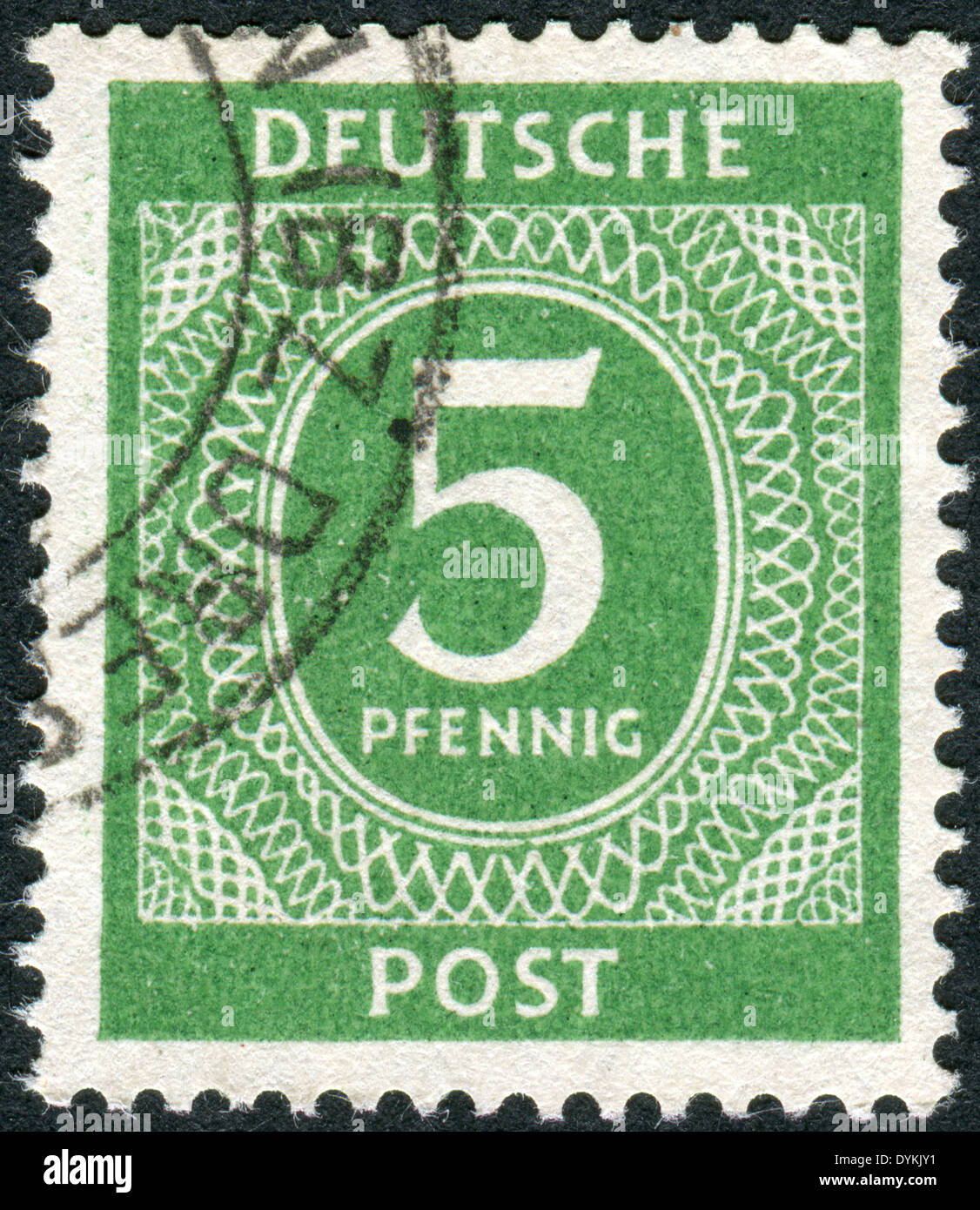 GERMANY - CIRCA 1946: Postage stamp printed in Germany, shows the face ...