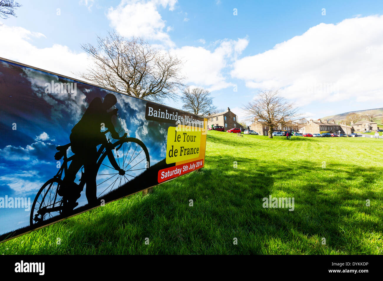 Bainbridge Village Yorkshire Dales National Park, UK England GB sign ...