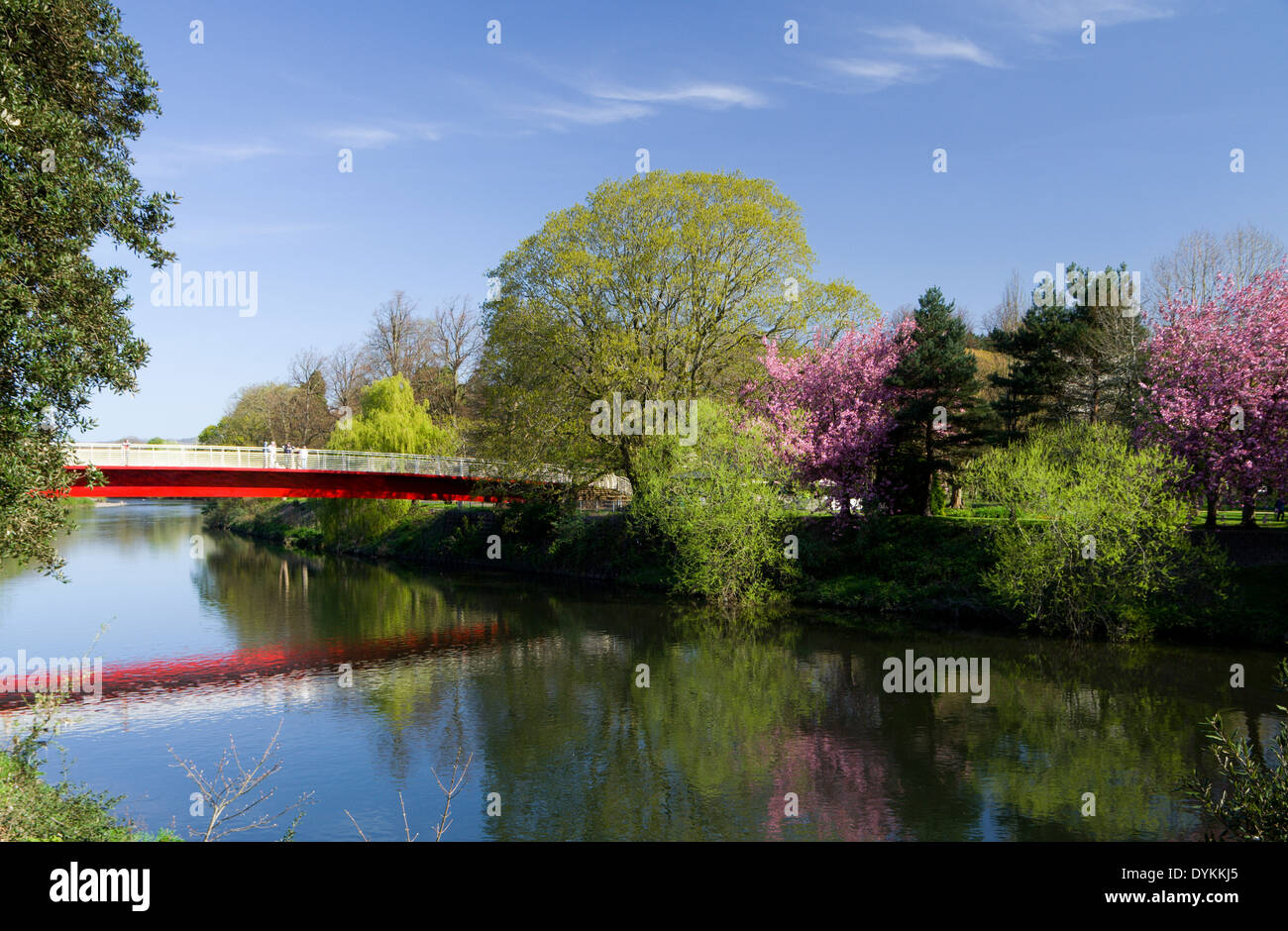 River Taff between Sophia Gardens and Bute Park, Cardiff, Wales Stock ...