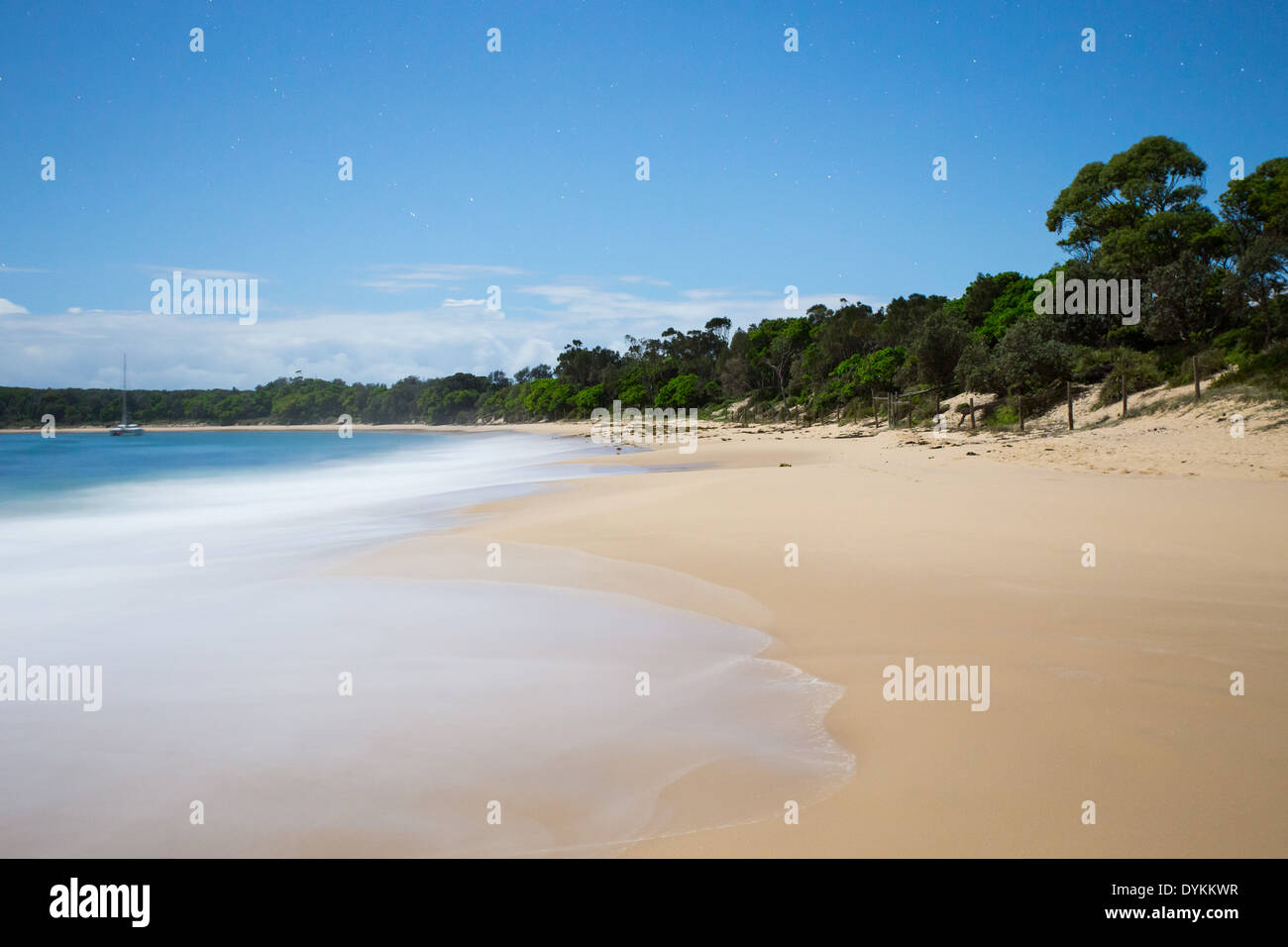 Jibbon Beach in moonlight, Bundeena, NSW Australia Stock Photo - Alamy