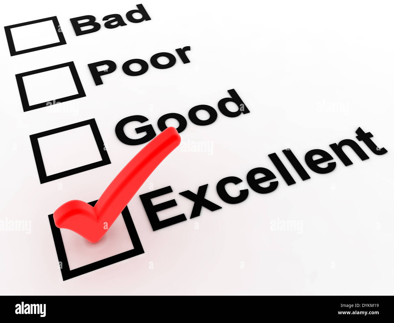 Check list excellent Stock Photo - Alamy