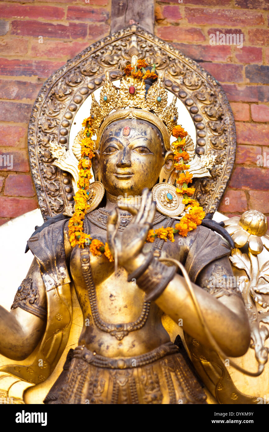 Brazen relief, Sculpture of deity, Kathmandu, Durbar square, Nepal ...