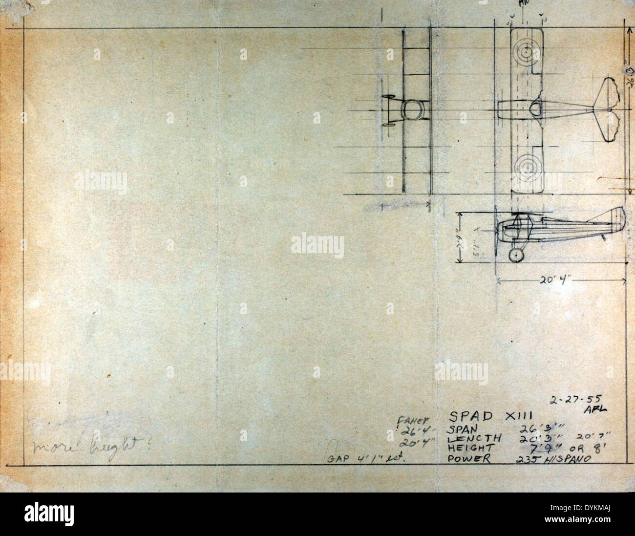 Spad XIII Model Sketch Stock Photo - Alamy