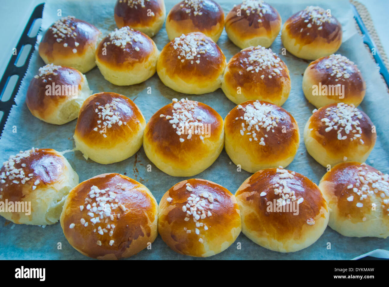 Pulla, sweet rolls, just out of the oven, Finland, Europe Stock Photo ...
