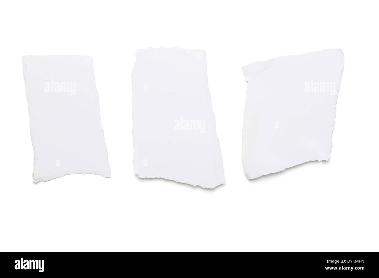 ripped white pieces of paper, isolated on white Stock Photo - Alamy