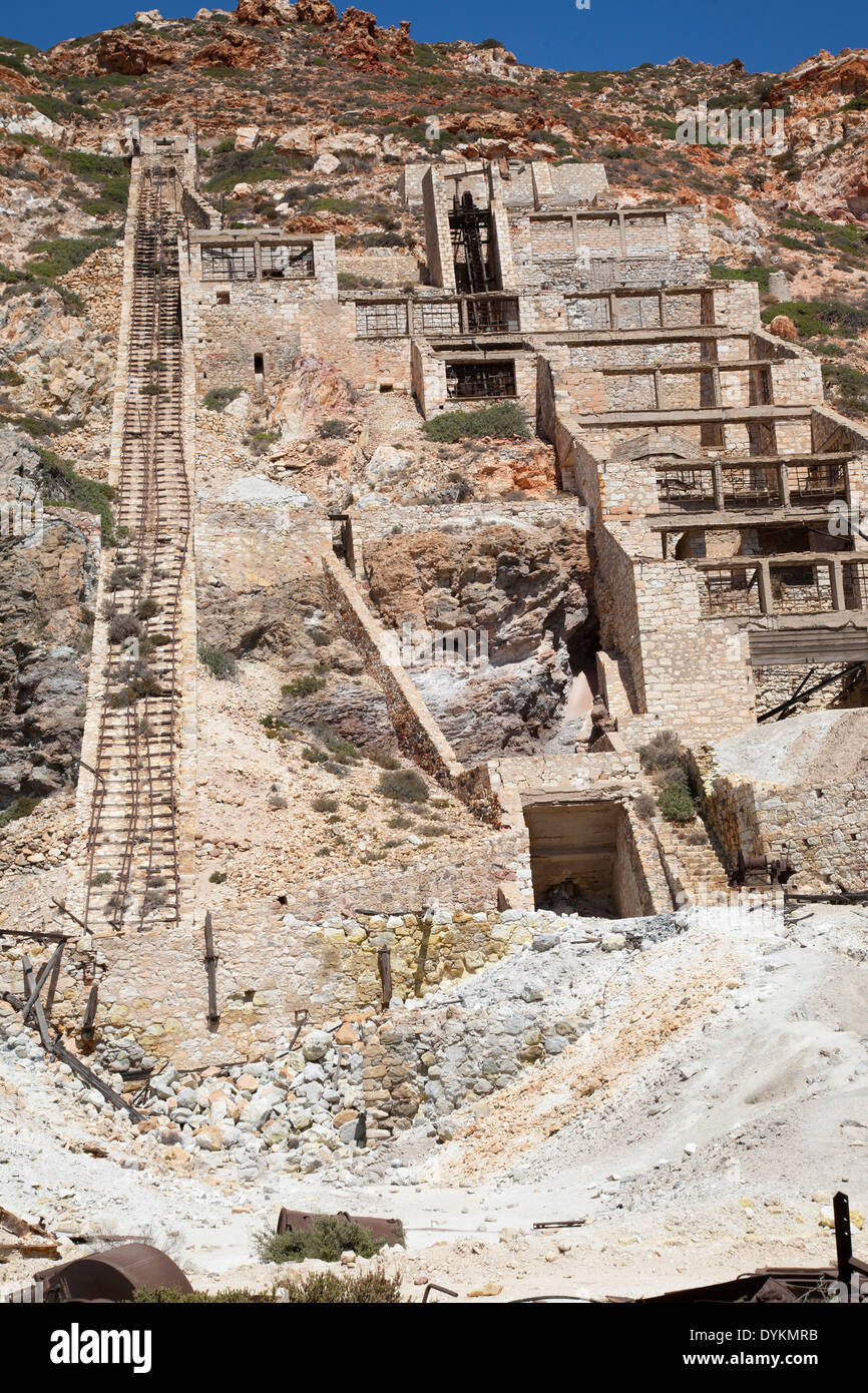 sulphur mine, milos island, cyclades islands, greece, europe Stock ...