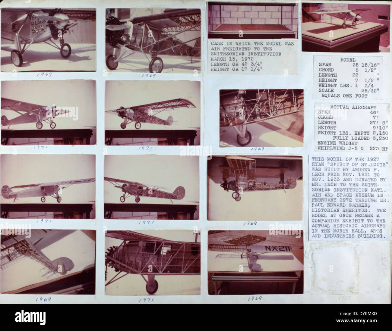 The model of the Spirit of St. Louis, flown by Charles Lindbergh on his ...