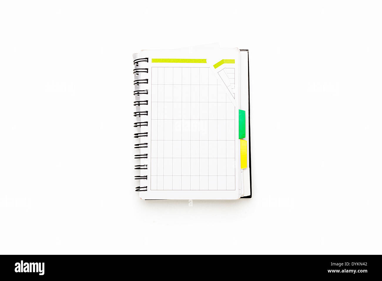 open schedule with ring binder, isolated on white Stock Photo - Alamy