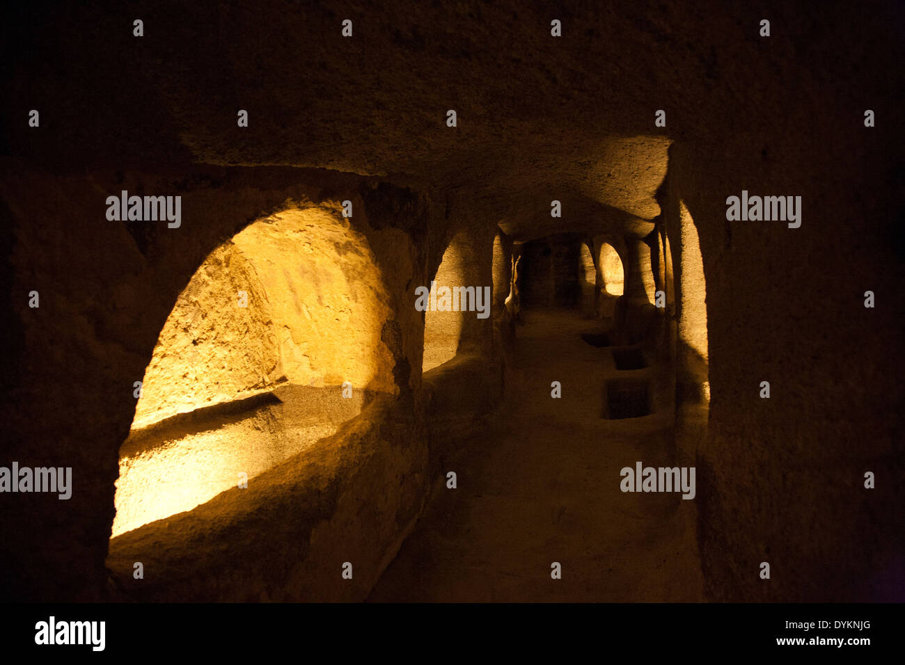 christian catacombs, milos island, cyclades islands, greece, europe ...