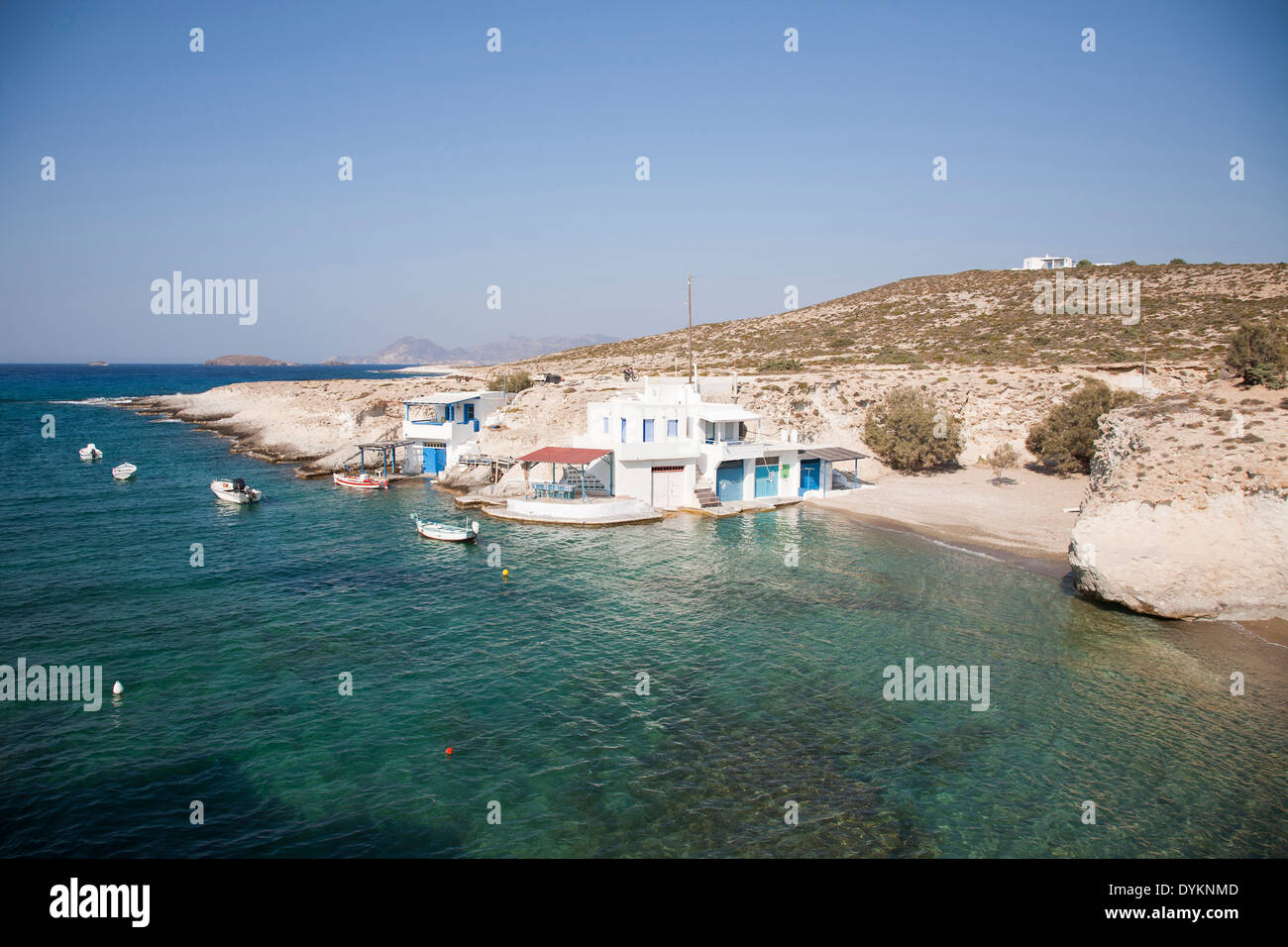 fishing village, milos island, cyclades islands, greece, europe Stock ...