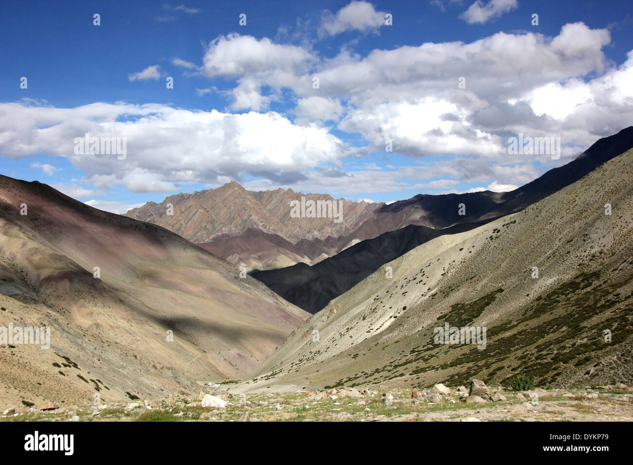 Ganda-la lower base camp from above Stock Photo - Alamy