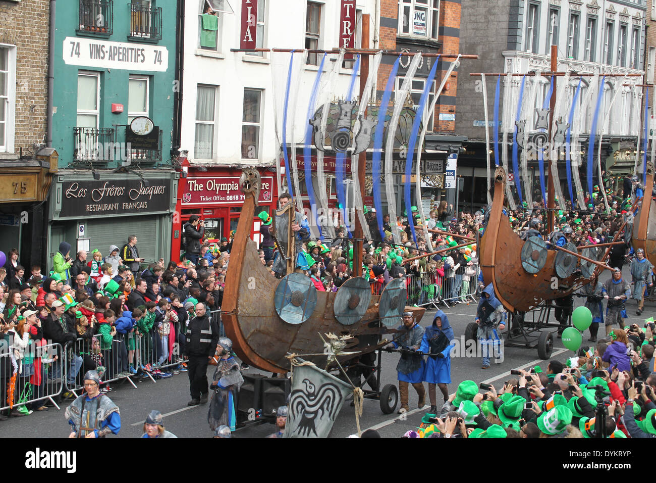 Artistic Viking boats. Image from the Saint Patrick's Day parade in ...