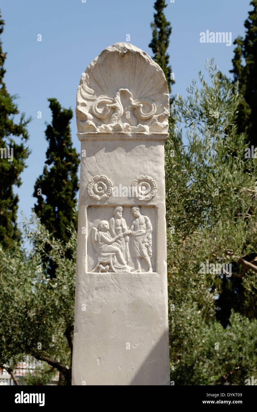 4th century BC stele Euphrosyne from grave plot Eubios Potamos Street ...
