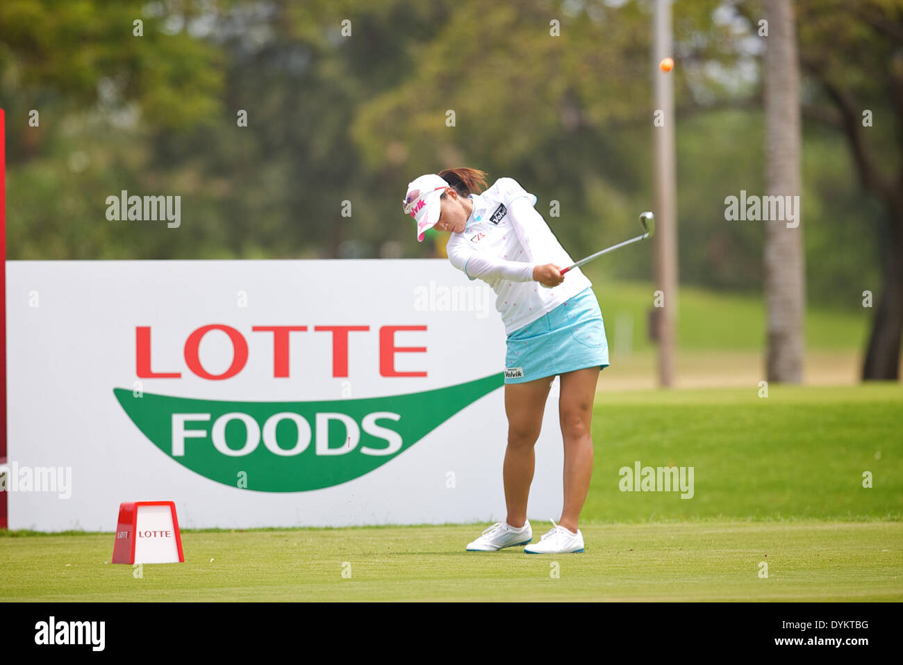 Kapolei, HI, USA. 17th Jan, 2014. April 19, 2014 - Chella Choi tees off ...