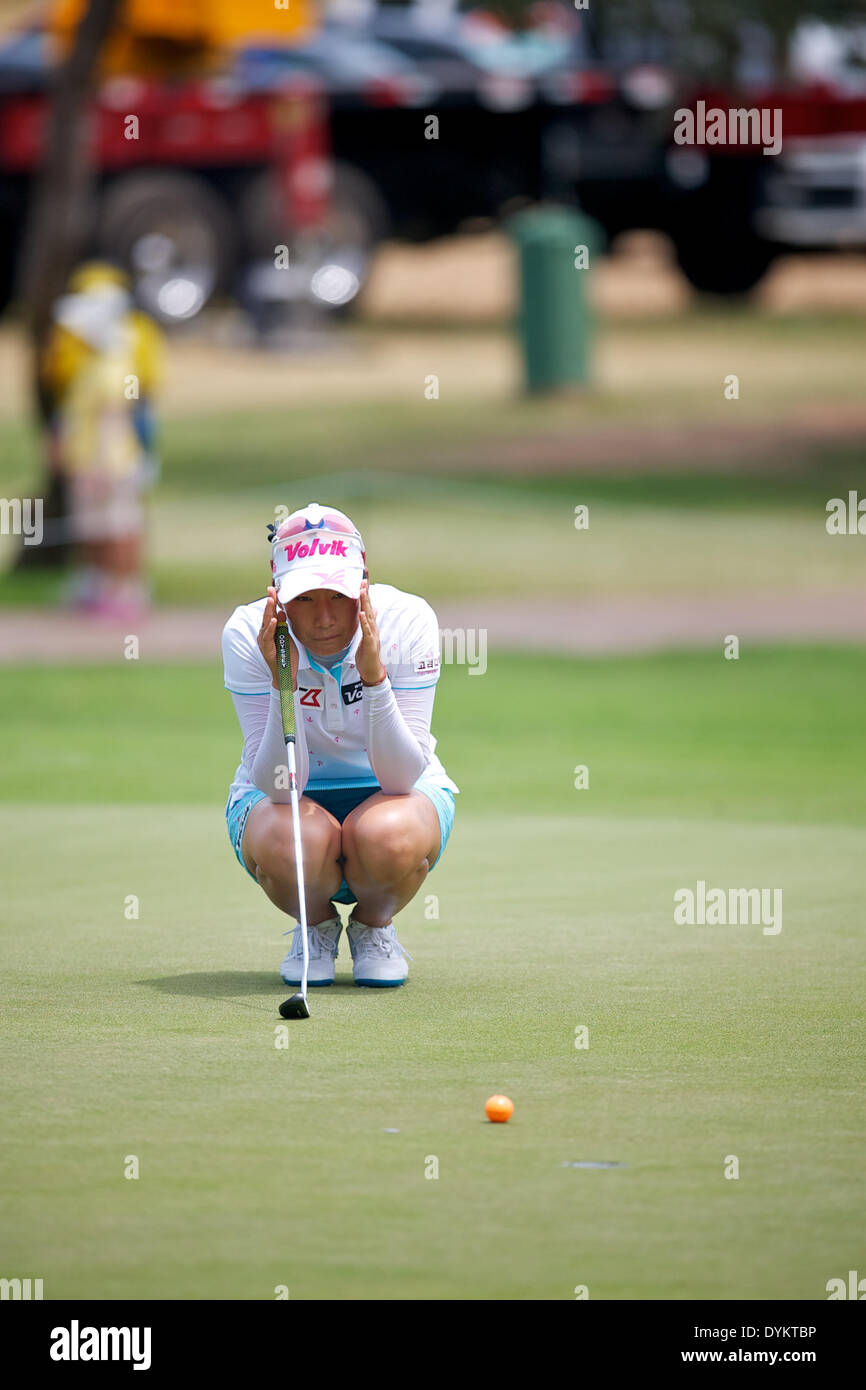 Kapolei, HI, USA. 17th Jan, 2014. April 19, 2014 - Chella Choi lines up ...