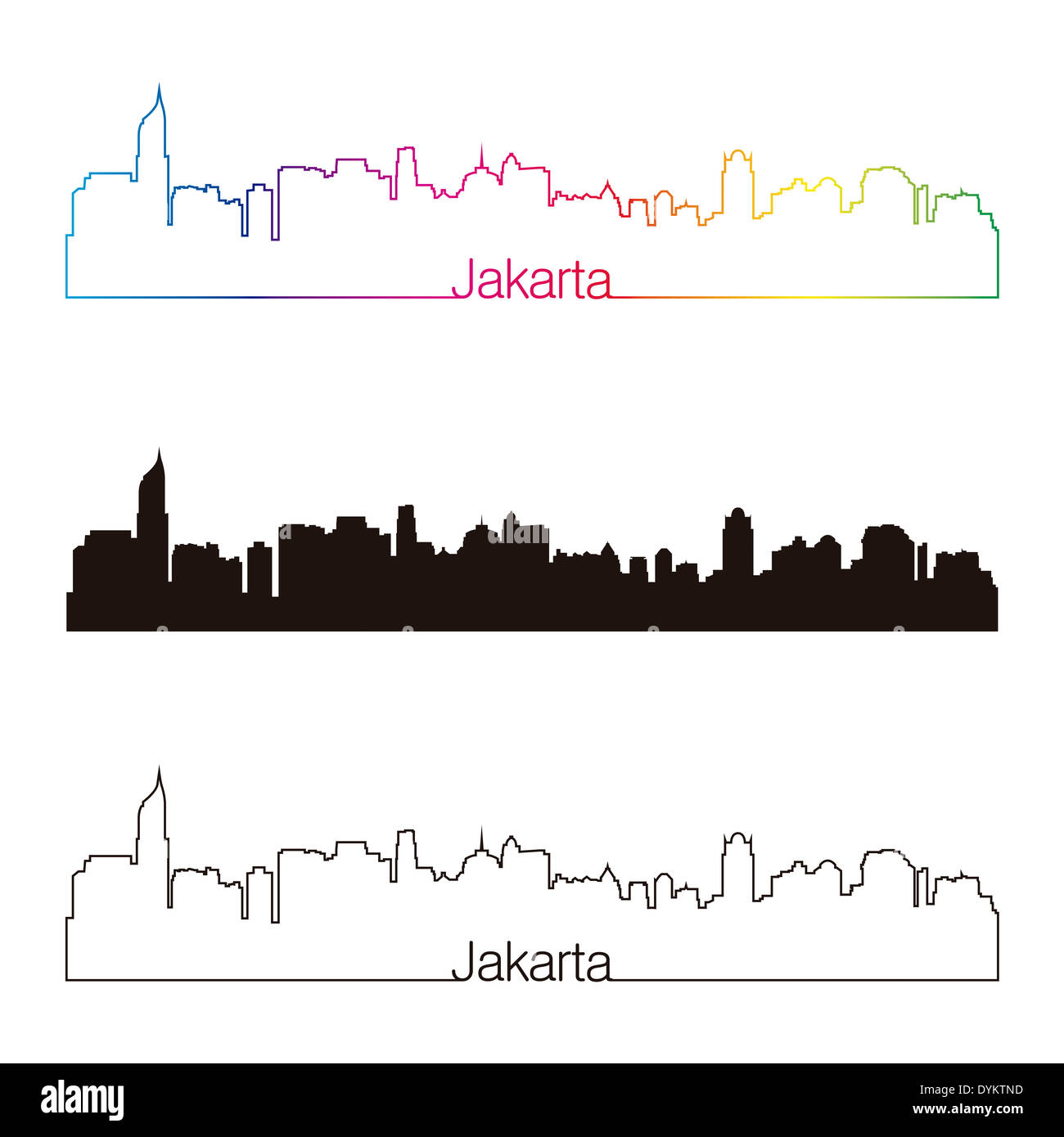 Jakarta skyline linear style Stock Photo - Alamy