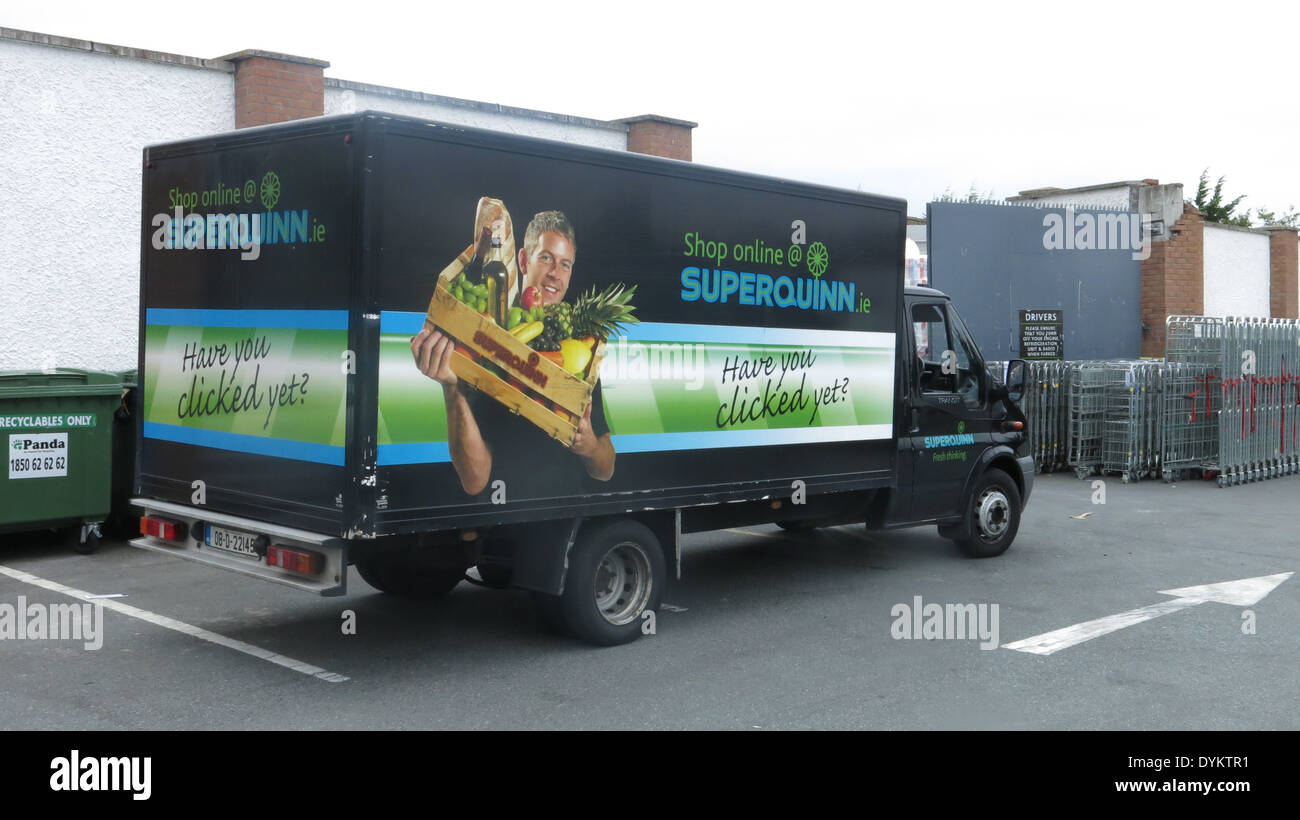 A Superquinn branded van at a shopping centre in Ballinteer, South ...