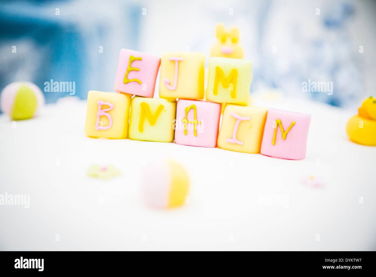 Benjamin building block cake Stock Photo - Alamy