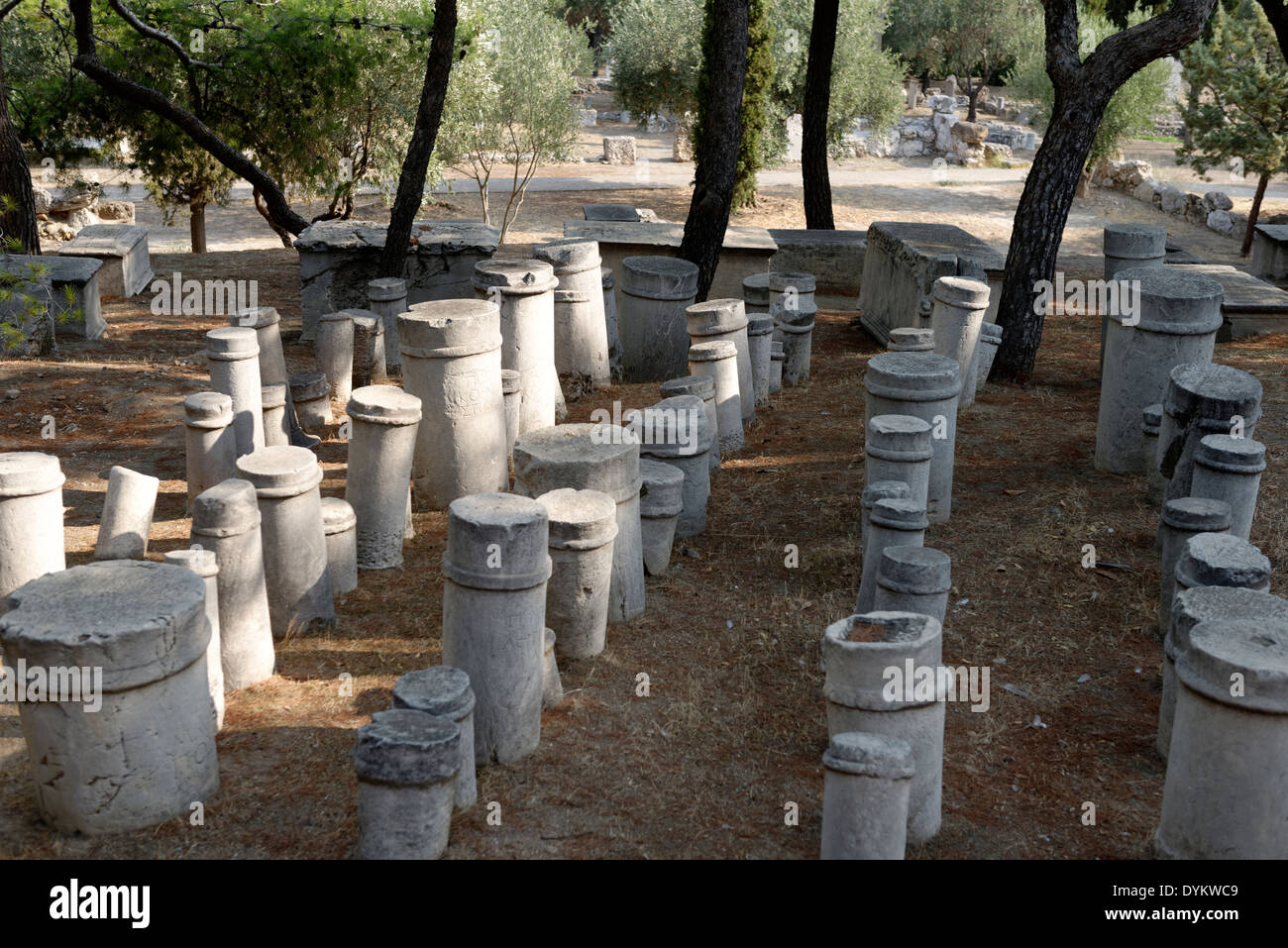Hellenistic funerary markers known as kioniskos (small plain columns ...