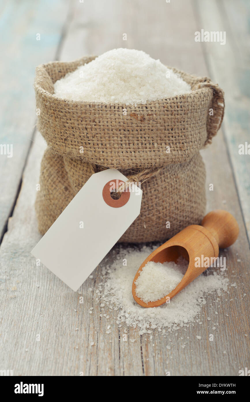 Sea salt wooden scoop hi-res stock photography and images - Alamy