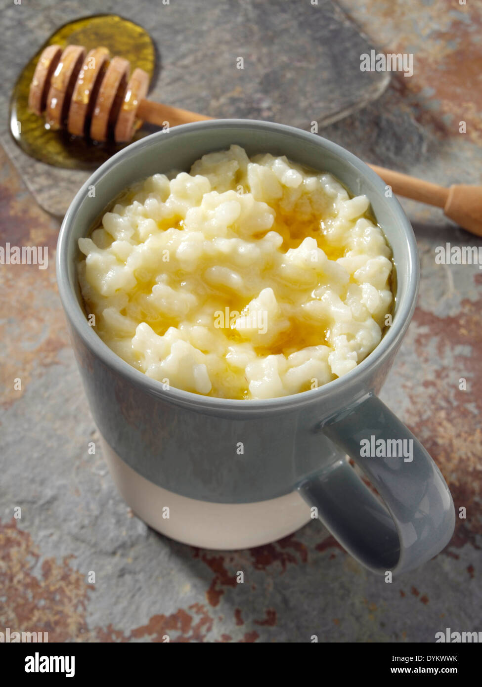Individual honey drizzled rice pudding hi-res stock photography and ...