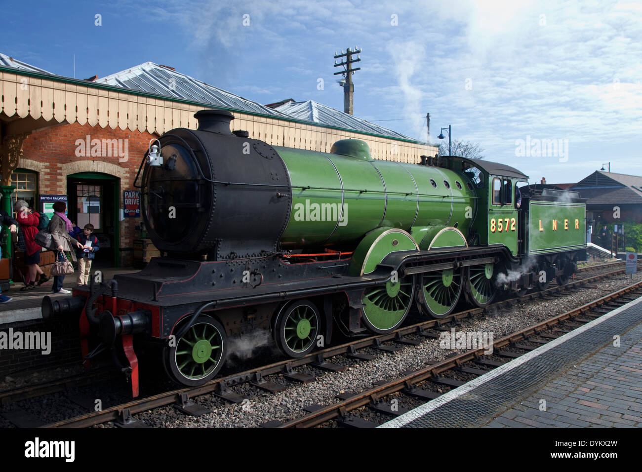 Steam engine at Sheringham's North Norfolk railway station Stock Photo ...