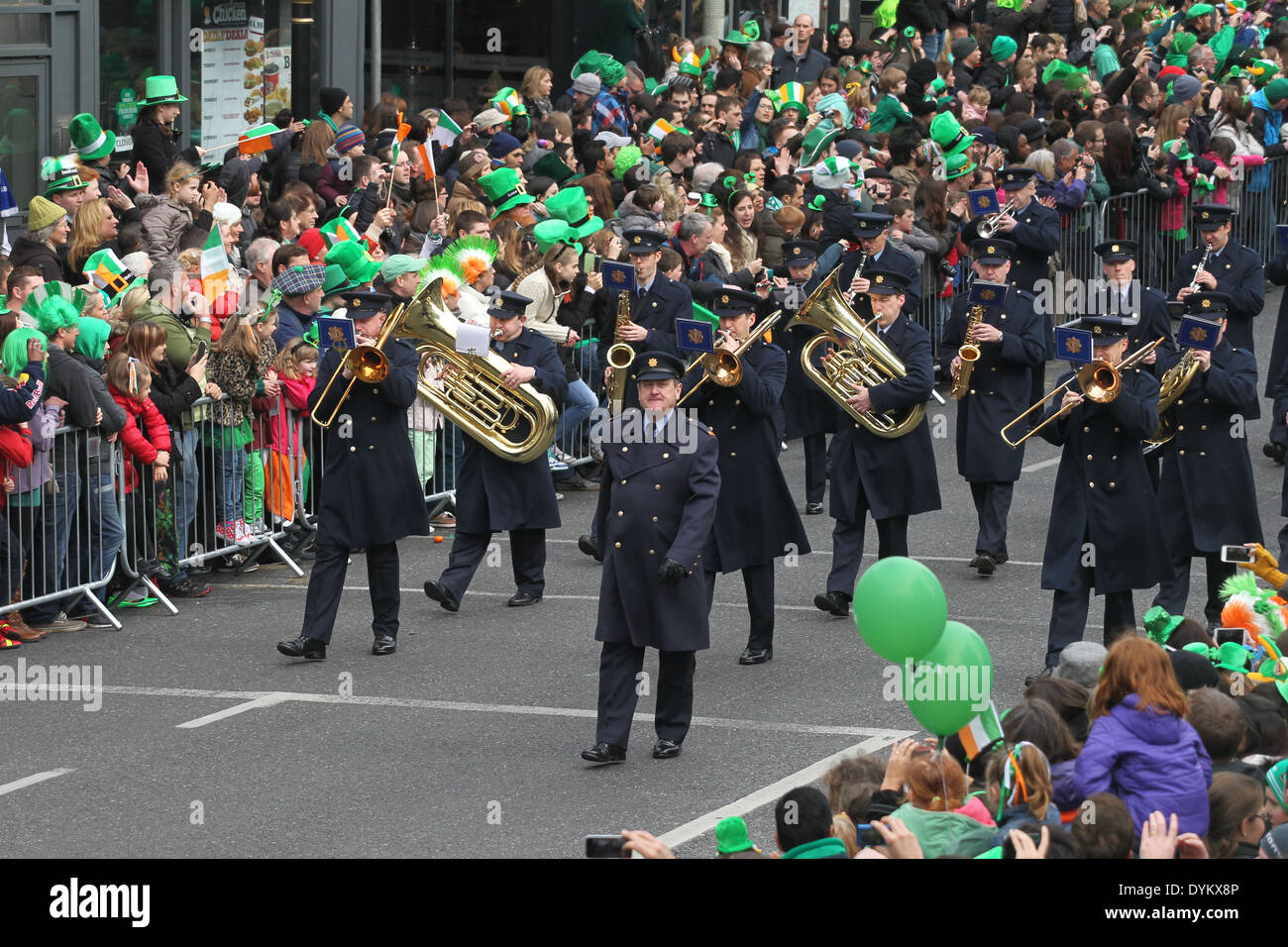 The Garda band during the Saint Patrick's Day parade in Dublin city ...