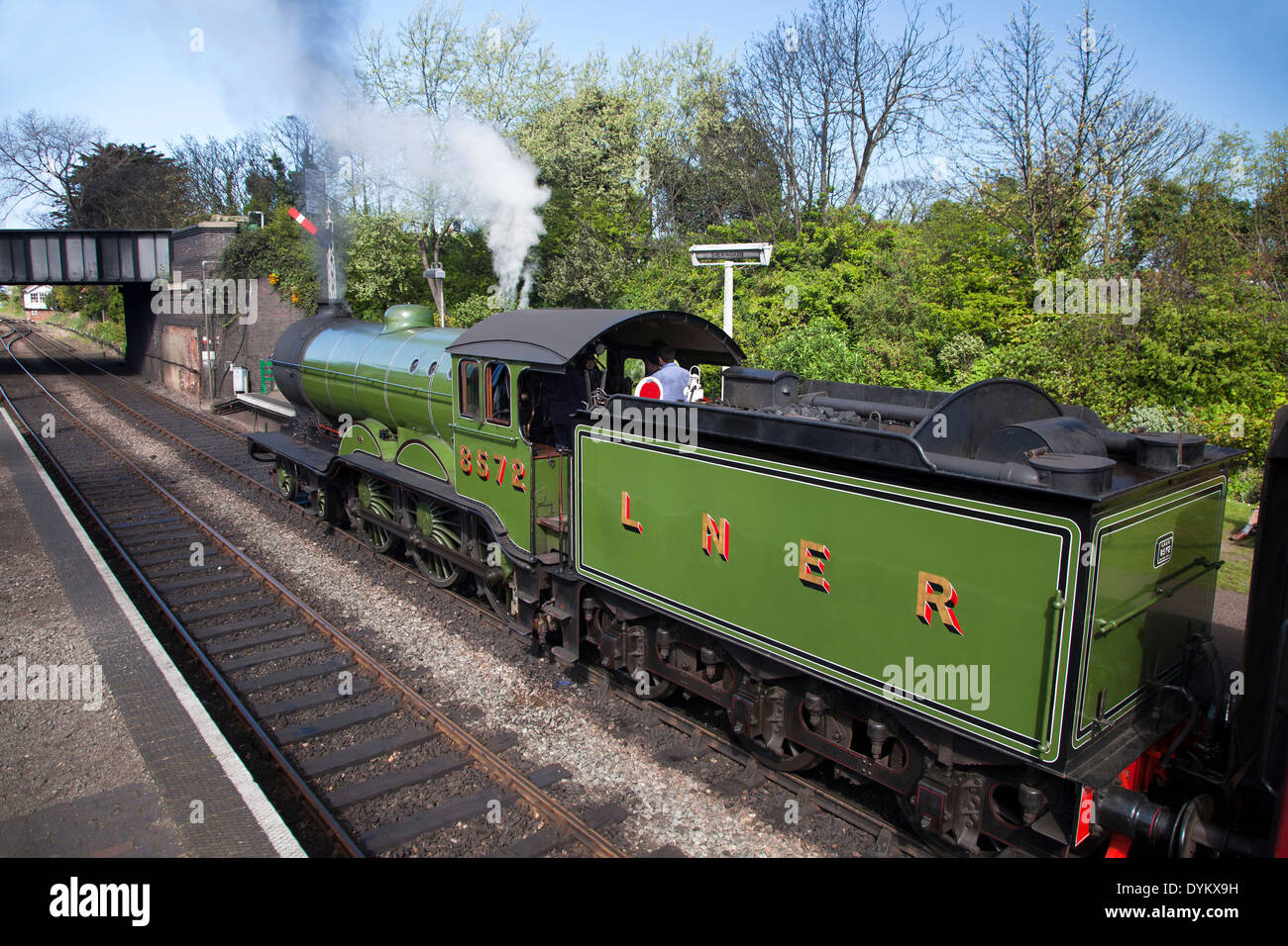 Steam engine waits to leave Sheringham station on North Norfolk's Poppy ...